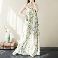 China 2026 Summer Bohemian Dress in Cotton Linen Blend for Plus Size Long Vacation Wear for sale