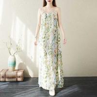 China 2026 Summer Bohemian Dress in Cotton Linen Blend for Plus Size Long Vacation Wear for sale