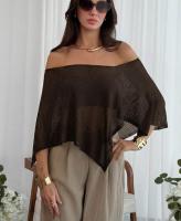 China 2026 Women's Elegant Bohemian Off-Shoulder Knit Top with Asymmetrical Hem and Lightweight Fabric for sale