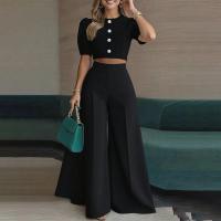 China 2026 New Spring Women's Two-Piece Outfit: Trendy European and American Style with High-Waist Wide Leg Pants in Soft Breathable Fabric for sale