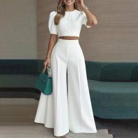 China 2026 New Spring Women's Two-Piece Outfit: Trendy European and American Style with High-Waist Wide Leg Pants in Soft Breathable Fabric for sale