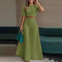China 2026 New Spring Women's Two-Piece Outfit: Trendy European and American Style with High-Waist Wide Leg Pants in Soft Breathable Fabric for sale