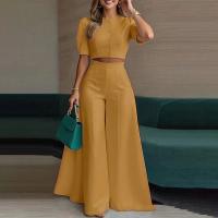 China 2026 New Spring Women's Two-Piece Outfit: Trendy European and American Style with High-Waist Wide Leg Pants in Soft Breathable Fabric for sale