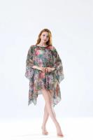 China Plus-Size Women's 3D Floral Print Sun-Protective Blouse - Breathable Fabric Short-Sleeve Top for Spring, Summer, and Fall for sale