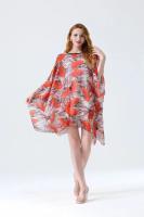 China Plus-Size Women's 3D Floral Print Sun-Protective Blouse - Breathable Fabric Short-Sleeve Top for Spring, Summer, and Fall for sale