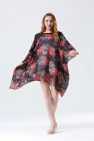 China Plus-Size Women's 3D Floral Print Sun-Protective Blouse - Breathable Fabric Short-Sleeve Top for Spring, Summer, and Fall for sale