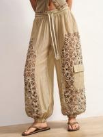 China Bohemian Patchwork Pants with Soft Woven Fabric Vintage Design and Breathable Material for Casual Wear for sale