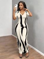 China Sexy Fitted Floral Maxi Dress with Breathable Fabric for Summer for sale