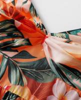 China Floral Print Midi Dress with Lightweight Fabric for Elegant Vacation Wear for sale