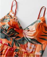 China Floral Print Midi Dress with Lightweight Fabric for Elegant Vacation Wear for sale