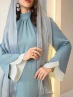 China Al Najma Elegant Arabian Dress with Handmade Floral Appliqué, Lightweight Wrinkle-Resistant Fabric, and Hidden Side Zipper for sale