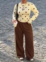 China Casual plus size women's polka dot T-shirt, perfect for fall. Features a relaxed fit, classic dot pattern, and comfortable fabric for daily wear. for sale