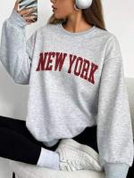 China New York Letter Retro Distressed Pattern Printed Sweatshirt for sale