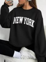 China New York Letter Retro Distressed Pattern Printed Sweatshirt for sale