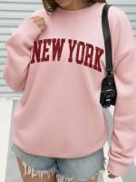 China New York Letter Retro Distressed Pattern Printed Sweatshirt for sale