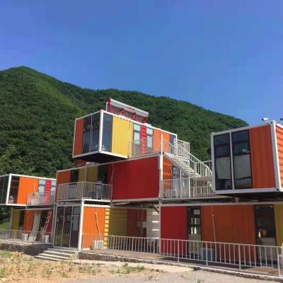 China 2021 Hot Selling Prefabricated Wooden Container Houses Light Steel Frame & Sandwich Panel Office Building Integrated House 3.0mm for sale