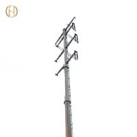 China Galvanized Transmission Electrical Steel Pole Hot DIP Galvanized Electrical Power Pole With Good Price for sale