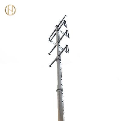 China Galvanized Transmission Electrical Steel Pole Hot DIP Galvanized Electrical Power Pole With Good Price for sale