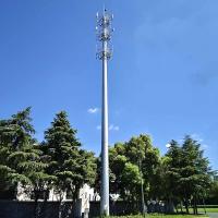 China 35m Steel Antennas Monopoles With Platform For Telecommunication Post for sale