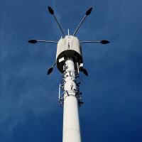 China Customized Hot Dip Galvanized Telecom Monopoles With Platform Or Antennas for sale