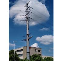 China Hot-dip Galvanized Electrical Power Pole and Steel Utility Pole with 160 km/h Wind Resistance for Round or Polygonal Transmission Line Pole for sale