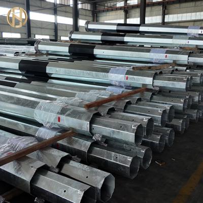 China 25FT-45FT Octagonal Polygonal Hot Dip Galvanized Electric Distribution Steel Power Pole for sale