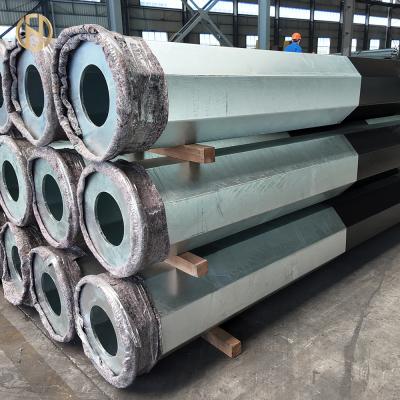 China High-quality Export Octagonal Hot-dip Galvanized Transmission Line Steel Poles for sale