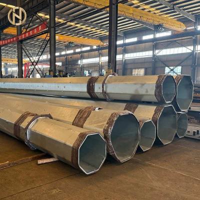 China FUTAO Hot-Dip Galvanized Power Transmission Pole Steel Utility Pole for High Voltage Electricity Distribution for sale
