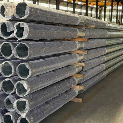 China FUTAO Steel Tubular Pillar 110kV Electrical Equipment Metallic Poles Hot Dip Galvanized Durable Resistant to Wind 200 km/h for sale
