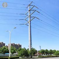China Tapered Overlap Joint Q355 Galvanized Steel Utility Pole, 15-20M Octagonal Power Distribution Pole for 10-35kV, Verified Source Manufacturer for sale