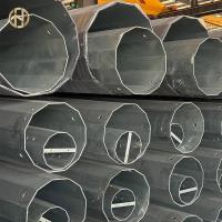 China Q355 Hot Dip Galvanized Steel Power Transmission Pole, 12/16 Sided Slip Joint Electrical Utility Tower (AVE ≥ 86μm) for sale