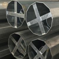 China Q355 Hot Dip Galvanized Steel Power Transmission Pole, 12/16 Sided Slip Joint Electrical Utility Tower (AVE ≥ 86μm) for sale