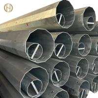 China Q355 Hot Dip Galvanized Steel Power Transmission Pole, 12/16 Sided Slip Joint Electrical Utility Tower (AVE ≥ 86μm) for sale