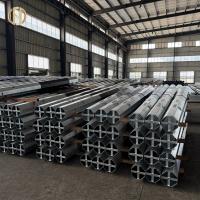 China 30-40FT 12-18M Octagonal Steel Power Pole, Q355 ASTM A572 HDG Distribution Utility Tower, Multi-section Slip Joint, Bitumen Base for sale