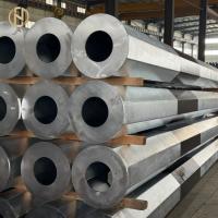 China Hot-dip Galvanized Octagonal Steel Power Pole with Circular Anti-sinking Bottom Plate for sale