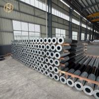 China Hot-dip Galvanized Octagonal Steel Power Pole with Circular Anti-sinking Bottom Plate for sale