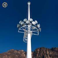 China 25M-45M Automatic Raising & Lowering High Mast Light Tower: Galvanized Tubular Steel Pole with Winch System for Airports and Stadiums for sale
