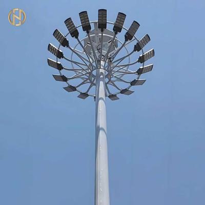 China Stadium Lighting High Mast Pole with Various Pole Shapes and Heights 15 to 40 Meters Featuring Durable Galvanized Steel Construction for sale