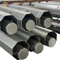 China Custom 9m-12m Octagonal Steel Utility Pole, ASTM A123 Hot Dip Galvanized, 200-800daN Slip Joint for Power Line for sale