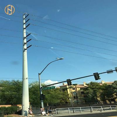 China Custom 9m-12m Octagonal Steel Utility Pole, ASTM A123 Hot Dip Galvanized, 200-800daN Slip Joint for Power Line for sale