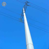 China 33kV/66kV Q355B HDG Octagonal Steel Utility Pole, 30FT/40FT Slip-Jointed Monopole for Overhead Power Lines, ISO 1461 for sale