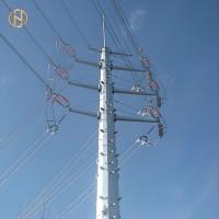 China 12m 14m 15m (40ft 45ft 49ft) 22kV 33kV Sub-transmission Pole Multi-Section Slip Joint Monopole Tower Hot Dip Galvanized Q355B/A572/S355JR for sale