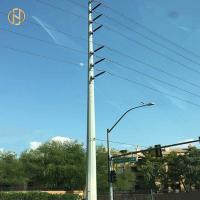 China 12m 14m 15m (40ft 45ft 49ft) 22kV 33kV Sub-transmission Pole Multi-Section Slip Joint Monopole Tower Hot Dip Galvanized Q355B/A572/S355JR for sale