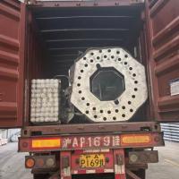 China 29.63 m 97FT Octagonal Steel Pole with Four-Section Slip-Joint Design and Base Flange for sale