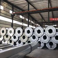 China 29.63 m 97FT Octagonal Steel Pole with Four-Section Slip-Joint Design and Base Flange for sale