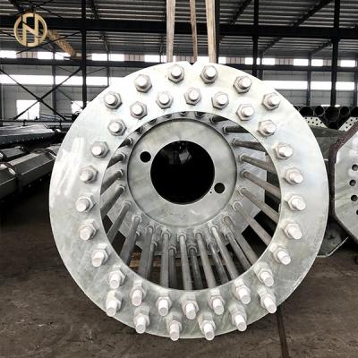 China Galvanized  33KV Double Circuit Swaged Tubular Pole for sale