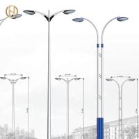 China 3M-10M Octagonal Street Light Pole Q235B Single Arm Steel Lamp Pole for sale