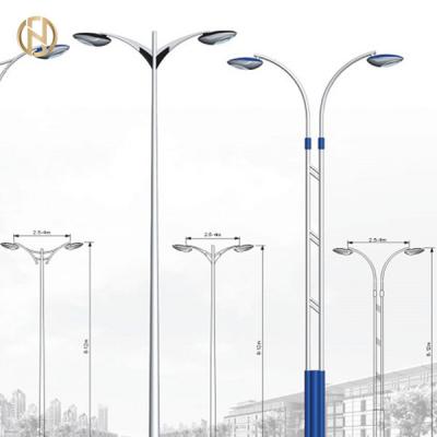 China 3M-10M Octagonal Street Light Pole Q235B Single Arm Steel Lamp Pole for sale