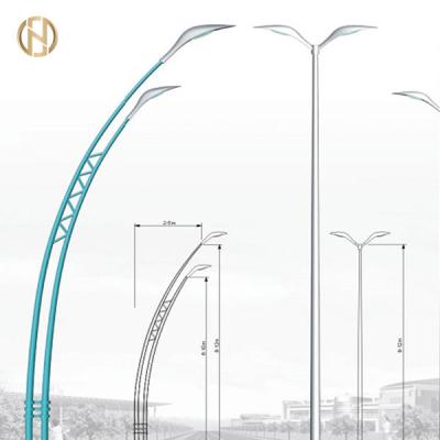 China 3-12M Conical Shape Street Light Pole Q345B Steel Pole With Double Arm for sale