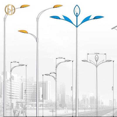 China 8M Street Light Pole Q235B Round Conical Single Arm Lamp Post for sale